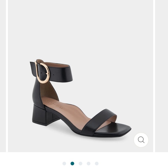 AEROSOLES | Shoes | Aerosoles 9w Black Leather 2 Inch Heel Sandals ...